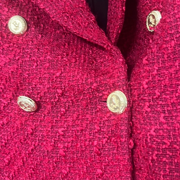 Zara | Jackets & Coats | Zara Textured Doble Breasted Blazer Pink ...